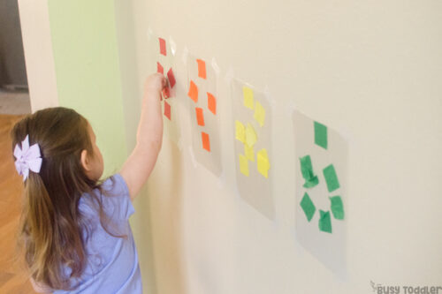 Easy Sorting Activity: Sticky Color Sort - Busy Toddler