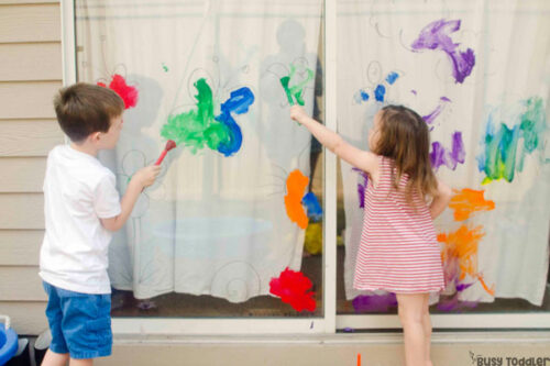 Giant Window Paint Activity - Busy Toddler