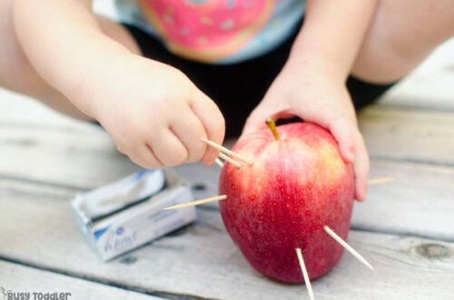 Apple Poke Fine Motor Activity - Busy Toddler