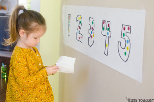 Easy Sticker Number Match - Busy Toddler