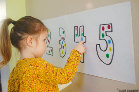 Easy Sticker Number Match - Busy Toddler