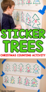 Sticker Trees Christmas Counting Activity - Busy Toddler