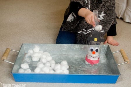 Feed the Snowman Winter Activity - Busy Toddler