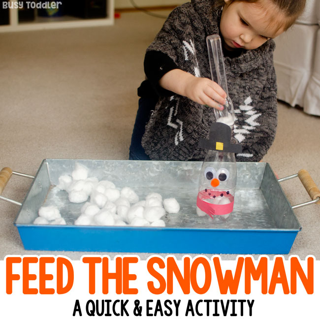 Feed The Snowman Winter Activity Busy Toddler
