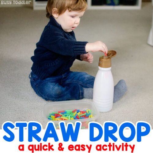 Easy Straw Drop Activity - Busy Toddler