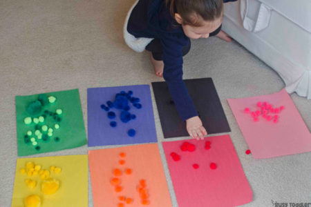 Pom Pom Color Sort - Busy Toddler