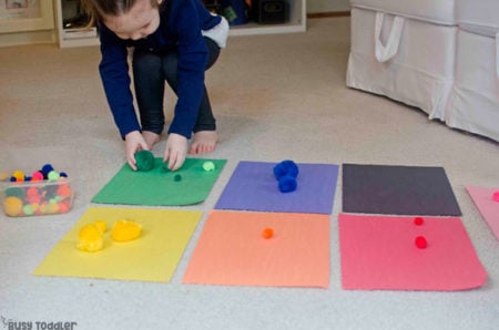 Pom Pom Color Sort - Busy Toddler