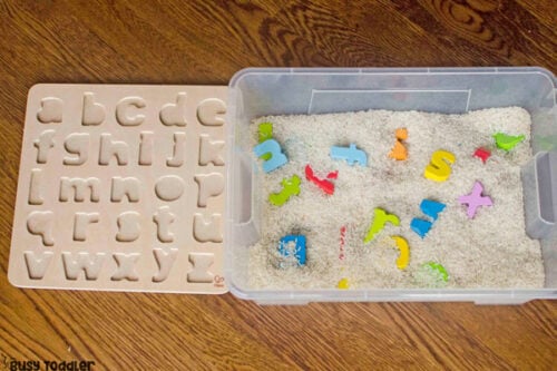Puzzle Hunt Sensory Bin - Busy Toddler