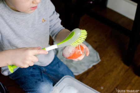 Toy Washing Station: A Quick & Easy Activity - Busy Toddler