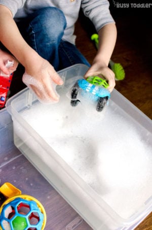 Toy Washing Station: A Quick & Easy Activity - Busy Toddler