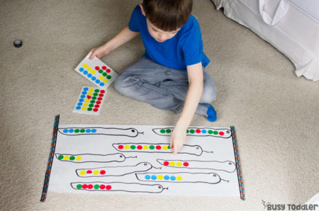 Make Pattern Snakes: Preschool Patterns Activity - Busy Toddler