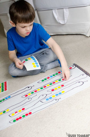 Make Pattern Snakes: Preschool Patterns Activity - Busy Toddler
