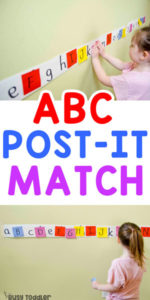 Easy Alphabet Activity: Post-It Match - Busy Toddler