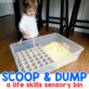 Make a Cornmeal Scooping Station - Busy Toddler