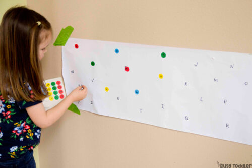 ABC Sticker Match Activity for Preschoolers - Busy Toddler