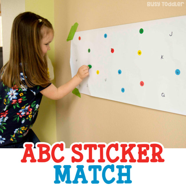 ABC Sticker Match Activity for Preschoolers - Busy Toddler
