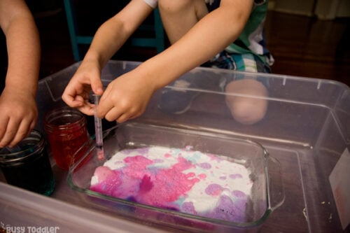 Bubble Droppers Science Experiment - Busy Toddler