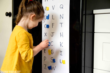 Fridge Magnet Matching Alphabet Activity - Busy Toddler