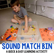 Sound Matching Bin: An Easy Phonics Activity - Busy Toddler