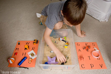 Sound Matching Bin: An Easy Phonics Activity - Busy Toddler