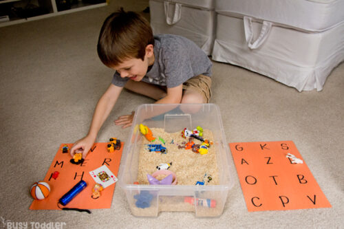 Sound Matching Bin: An Easy Phonics Activity - Busy Toddler