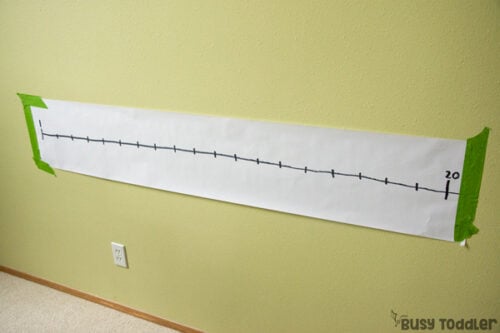 Post-It Number Line Math Activity for Preschoolers - Busy Toddler