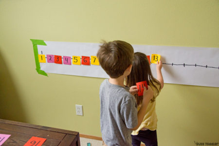 Post-It Number Line Math Activity for Preschoolers - Busy Toddler
