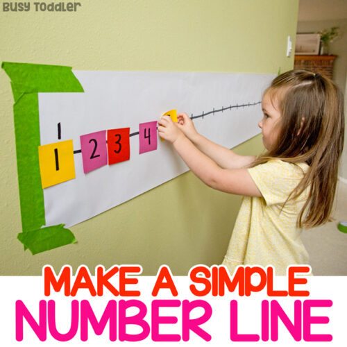 Post-It Number Line Math Activity for Preschoolers - Busy Toddler