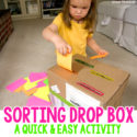 Sorting Drop Box Fine Motor Activity - Busy Toddler