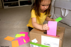 Sorting Drop Box Fine Motor Activity - Busy Toddler