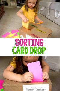 Sorting Drop Box Fine Motor Activity - Busy Toddler
