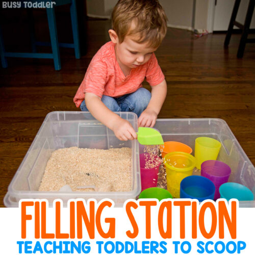 Build a Simple "Fill It Up" Sensory Bin - Busy Toddler