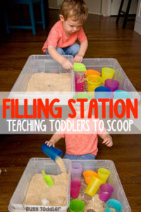 Build a Simple "Fill It Up" Sensory Bin - Busy Toddler
