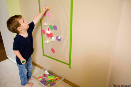Make an Easy Taby Sticky Wall - Busy Toddler
