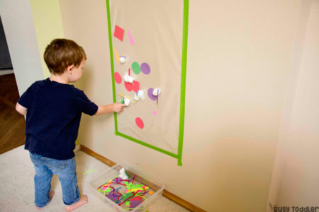 Make an Easy Taby Sticky Wall - Busy Toddler