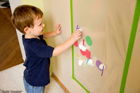 Make an Easy Taby Sticky Wall - Busy Toddler