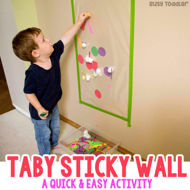 Make an Easy Taby Sticky Wall - Busy Toddler