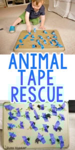 Animal Tape Rescue Activity - Busy Toddler