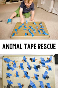 Animal Tape Rescue Activity - Busy Toddler