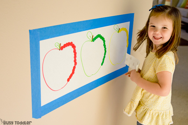 Apple Sticker Sort Activity - Busy Toddler