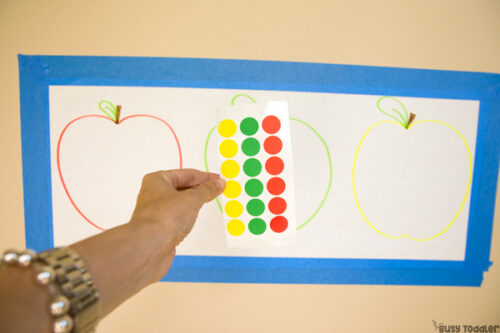 Apple Sticker Sort Activity - Busy Toddler