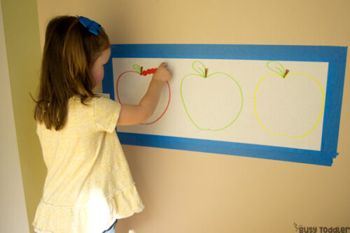 Apple Sticker Sort Activity - Busy Toddler