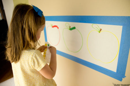 Apple Sticker Sort Math Activity - Busy Toddler