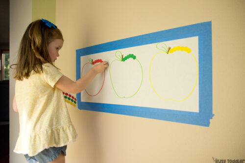 Apple Sticker Sort Activity - Busy Toddler
