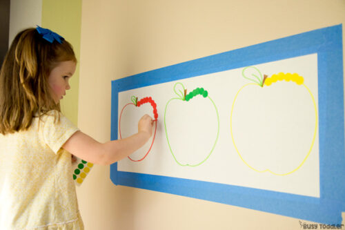 Apple Sticker Sort Activity - Busy Toddler