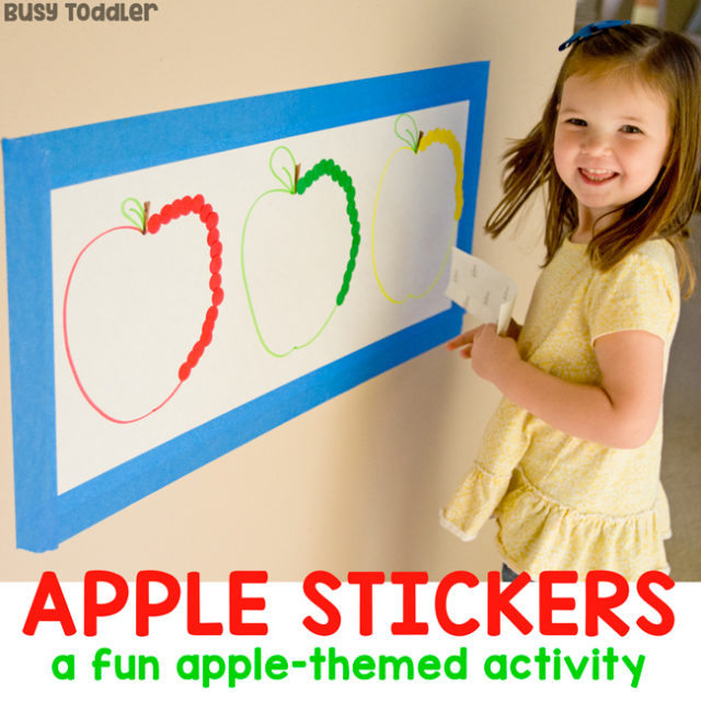 Apple Sticker Sort Math Activity - Busy Toddler
