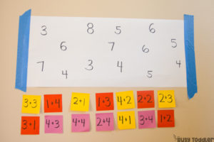 Post-It Math Activity for Teaching Addition - Busy Toddler