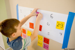 Post-It Math Activity for Teaching Addition - Busy Toddler
