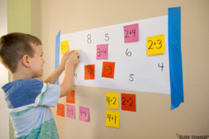 Post-It Math Activity for Teaching Addition - Busy Toddler