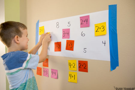 Post-It Math Activity for Teaching Addition - Busy Toddler